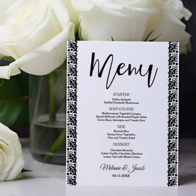 Budget Elegant Minimalist Classic Menu | Zazzle