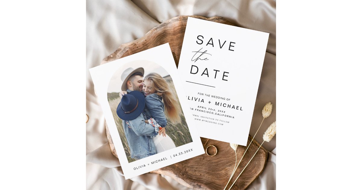 Budget Elegant Modern Save the Date Photo Flyer | Zazzle