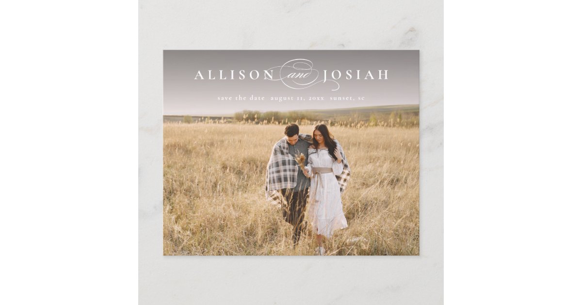 Budget Elegant Names Photo Wedding Save The Date | Zazzle