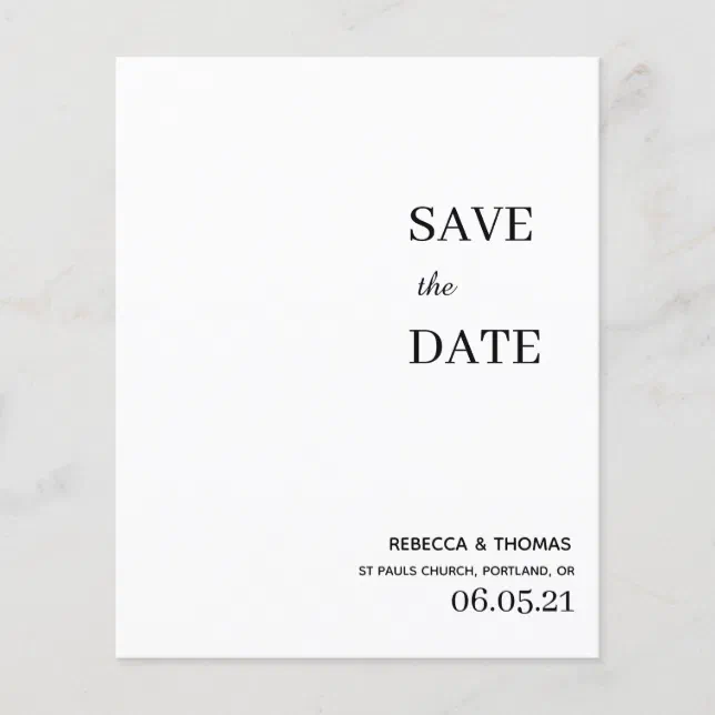 budget elegant non photo save the date flyer | Zazzle
