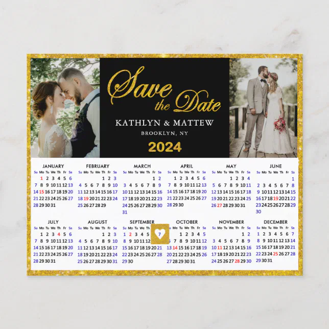 Budget Elegant Script 2024 Calendar Save the Date | Zazzle