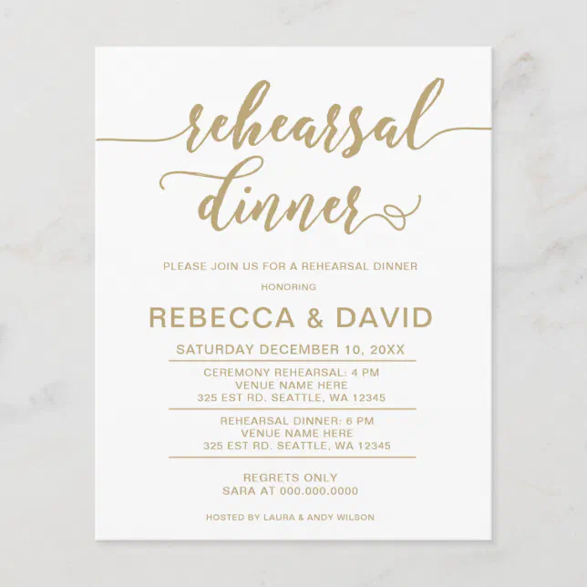 Budget Elegant Script Rehearsal Dinner Invitation | Zazzle
