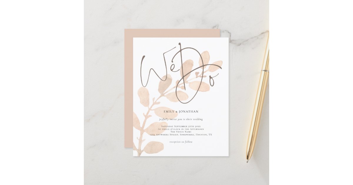Budget Elegant Script We Do Wedding Invitation | Zazzle