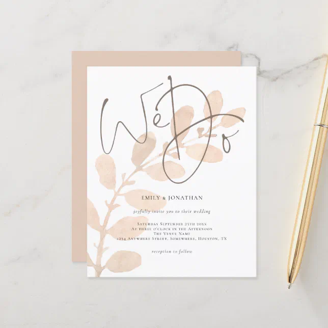 Budget Elegant Script We Do Wedding Invitation | Zazzle