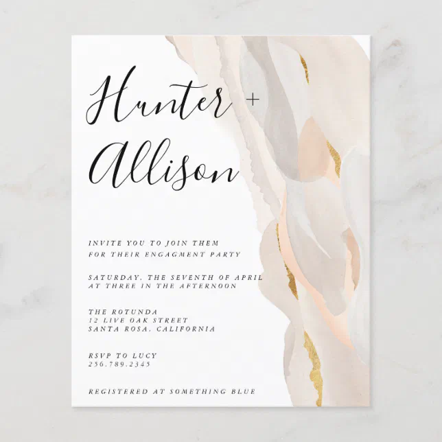 Budget Engagement Party Invitation Flyer | Zazzle