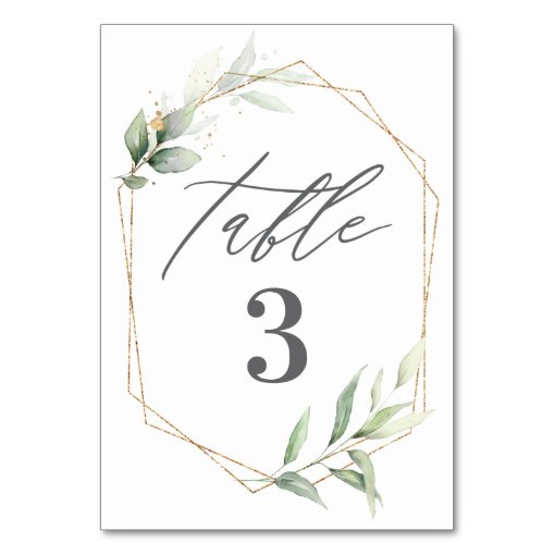 Budget eucalyptus elegant wedding table numbers | Zazzle