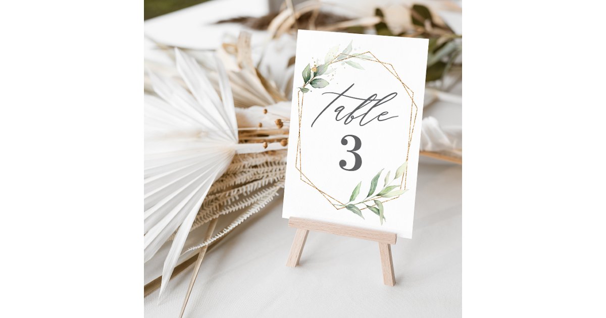 Budget eucalyptus elegant wedding table numbers | Zazzle
