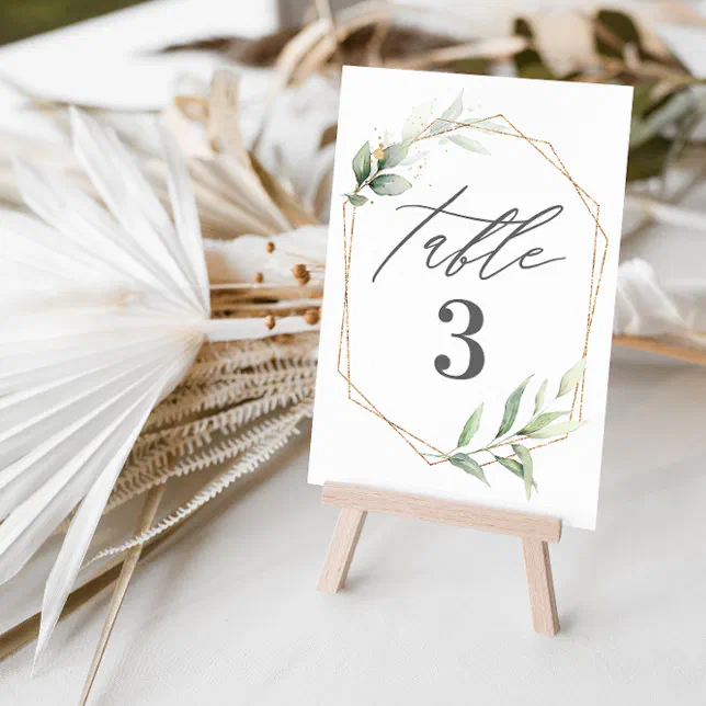 Budget eucalyptus elegant wedding table numbers | Zazzle