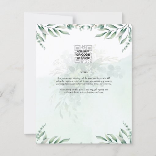 Budget Eucalyptus Leaves Greenery Wedding QR CODE | Zazzle