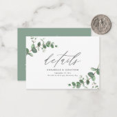 budget Eucalyptus sage green Wedding details Note Card | Zazzle