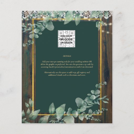 BUDGET Eucalyptus Sunflowers WEDDING Rustic Lace Flyer | Zazzle