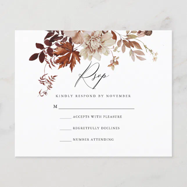 Budget Fall RSVP Card Flyer | Zazzle