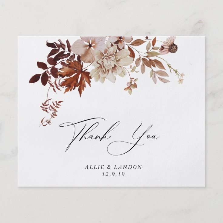 BUDGET Fall Thank You Card Flyer | Zazzle