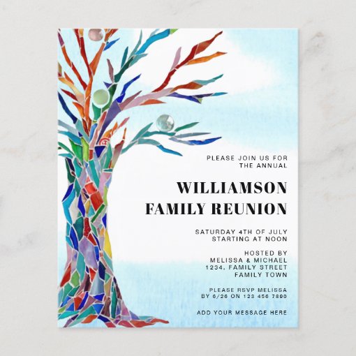 Budget Family Reunion Family Tree Invitation | Zazzle