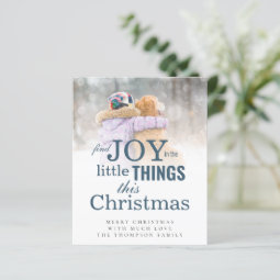 Budget Find Joy Little Things Photo Christmas Card | Zazzle