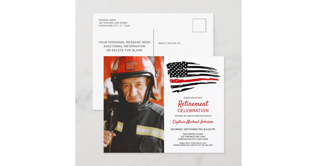 Budget Firefighter Retirement Invitation Photo | Zazzle