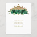 Budget Floral Emerald Green Tiara Quinceañera Flyer | Zazzle