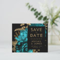 Budget Floral Turquoise Gold Wedding Save the Date | Zazzle