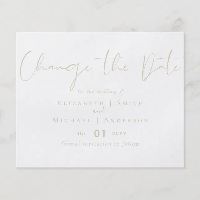 BUDGET Flyer Paper Change Date Wedding | Zazzle