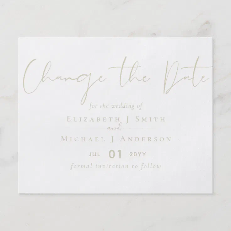 BUDGET Flyer Paper Change Date Wedding | Zazzle