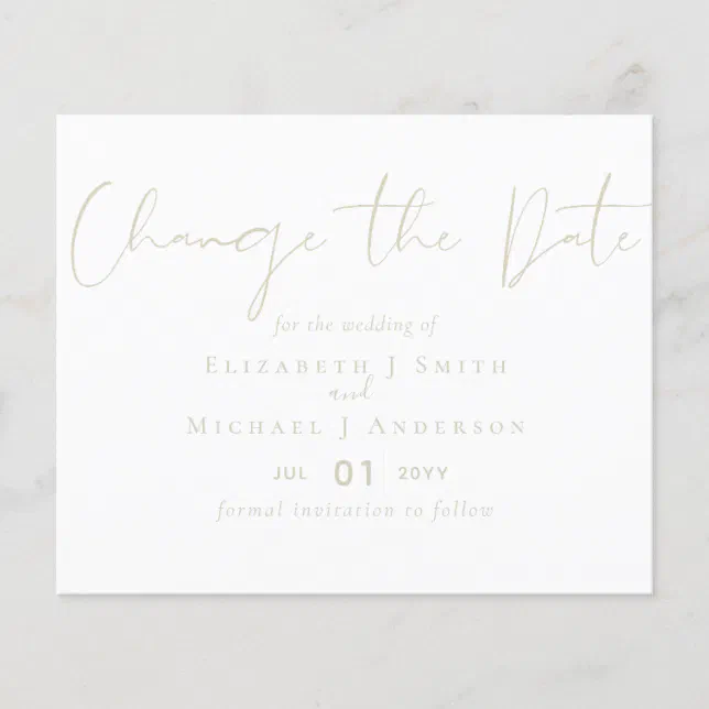 BUDGET Flyer Paper Change Date Wedding | Zazzle