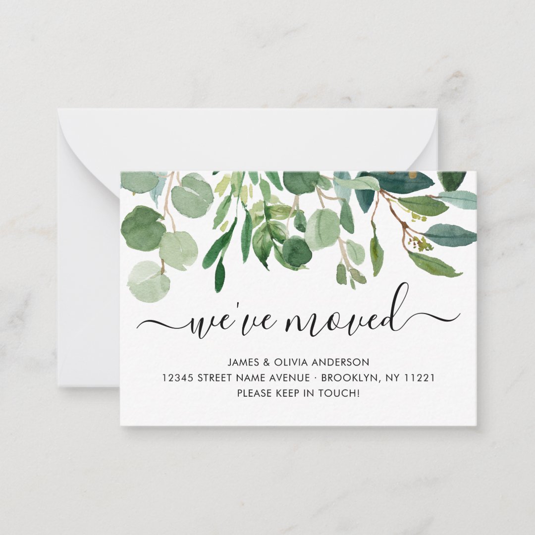 Budget Foliage We've Moved New Home Moving Card | Zazzle