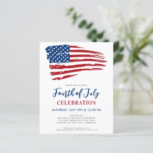 Budget Fourth Of July Patriotic Party Invitation | Zazzle