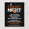 Budget Fright Night Halloween Party Black Invite | Zazzle