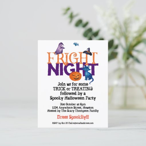 Budget Fright Night Halloween Party Invitation | Zazzle