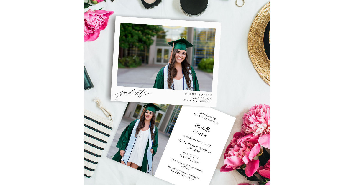 Budget Fun Mod Graduate H Instant Two Photo | Zazzle