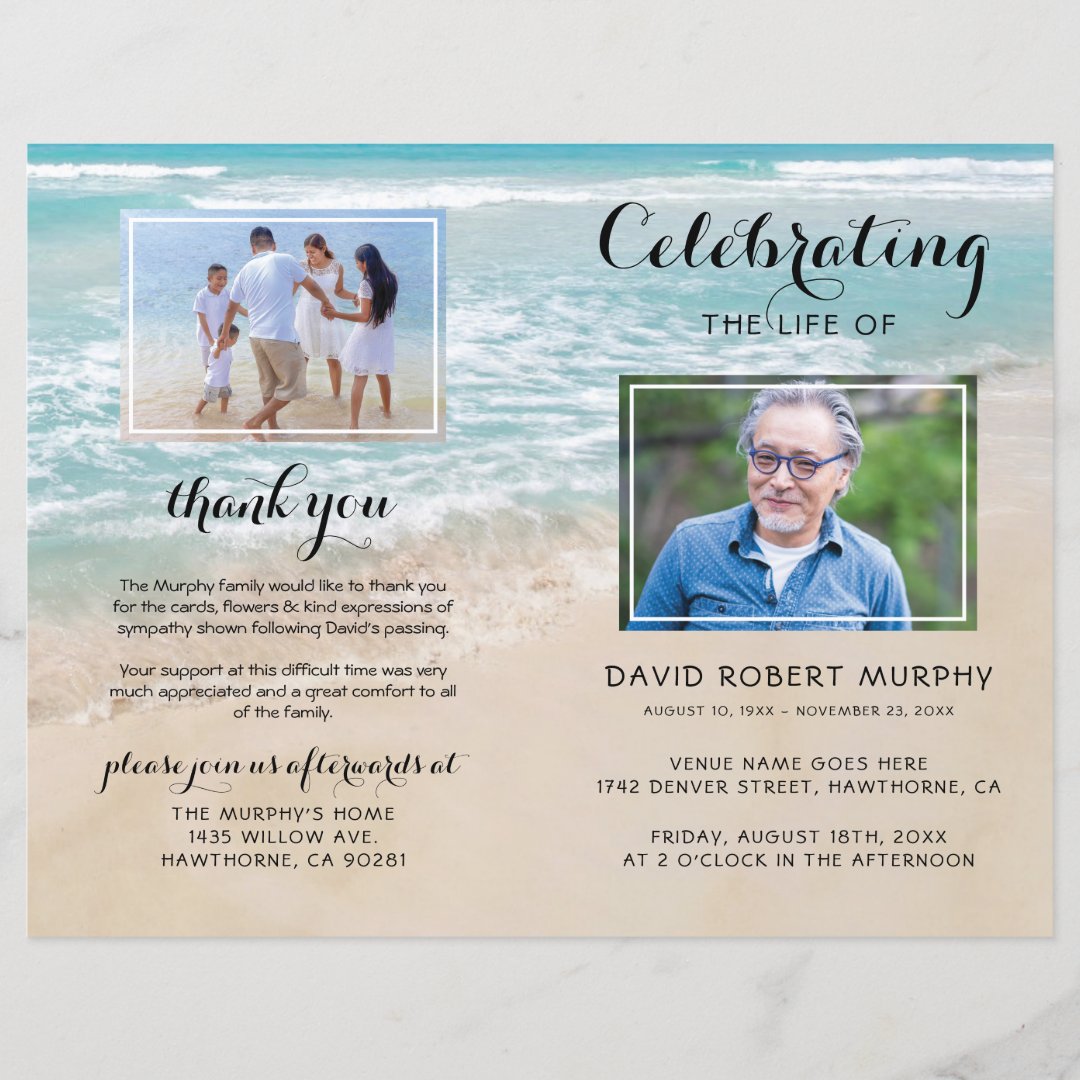 Budget Funeral Ocean Memorial Program | Zazzle