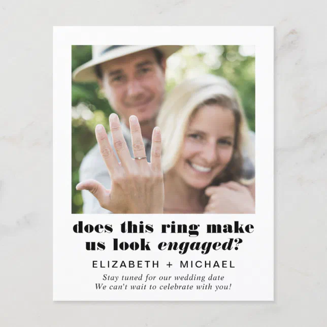 Budget Funny Engagement Photo Announcement | Zazzle