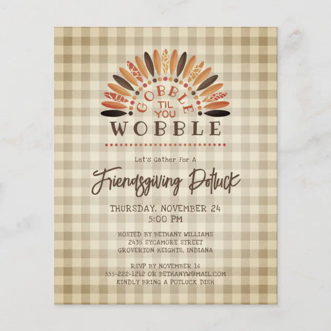 Budget Funny Friendsgiving Potluck Turkey Invite | Zazzle