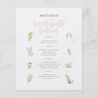 budget Girly pink champagne chic bachelorette Flyer | Zazzle