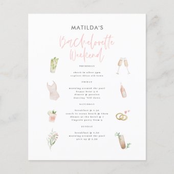 budget Girly pink champagne chic bachelorette Flyer | Zazzle