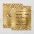 Budget Glittery Gold Monogram 21st Birthday Invite | Zazzle