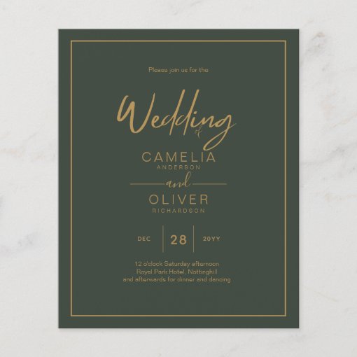 BUDGET Gold Text Script Elegant Modern | Zazzle