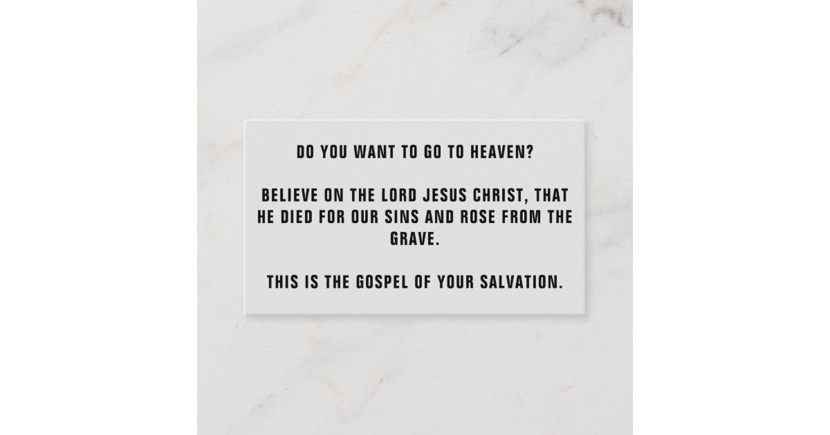 Budget GOSPEL TRACTS BUSINESS CARD | Zazzle