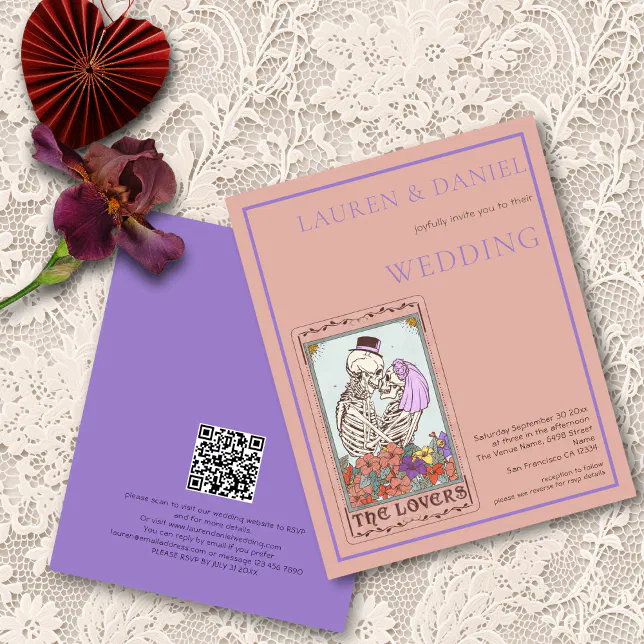 Budget Gothic Tarot Card QR Code Wedding | Zazzle