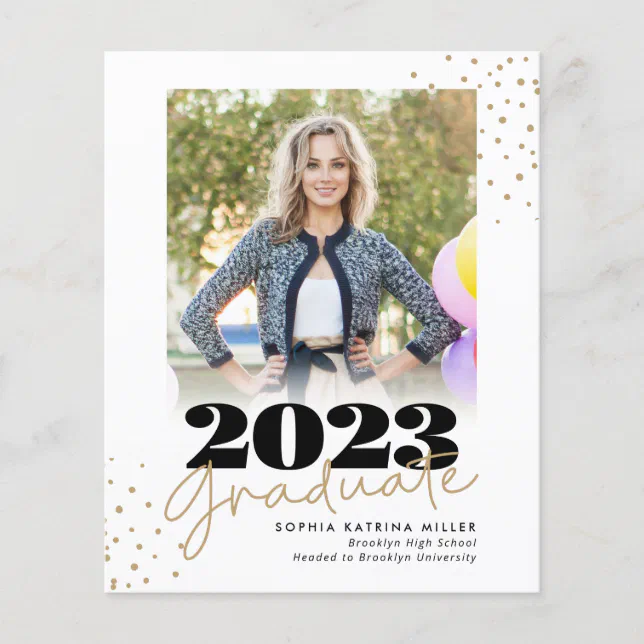 Budget Graduate Class Gold Dots Photo Graduation | Zazzle
