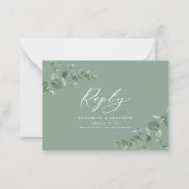 budget green Eucalyptus Greenery Wedding reply Note Card | Zazzle
