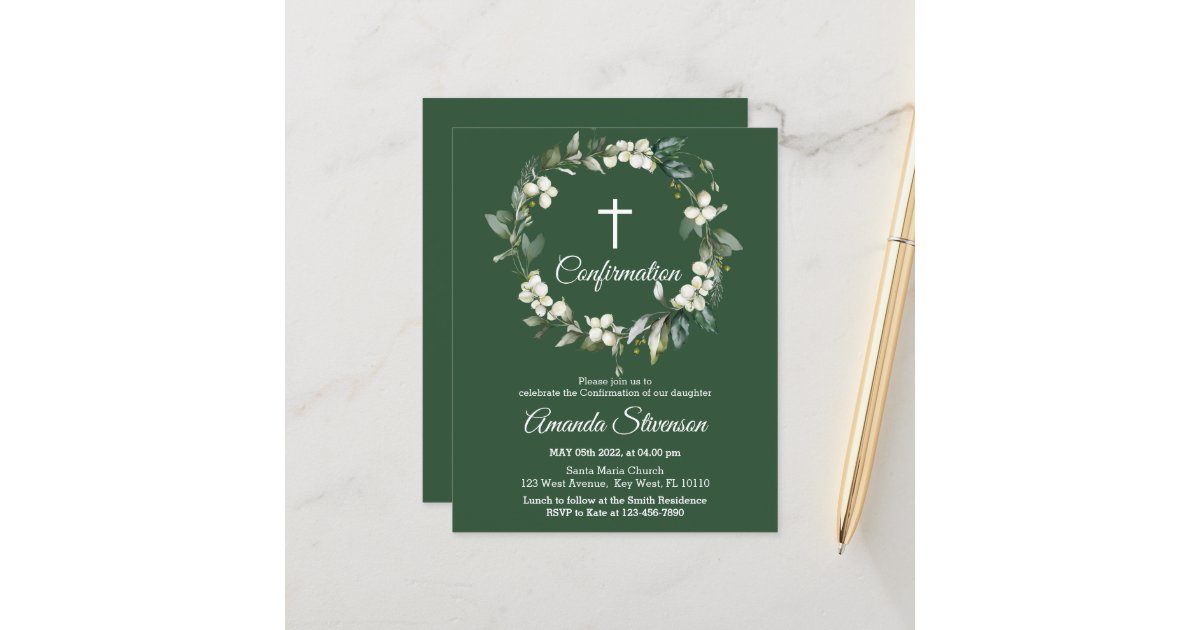 Budget Green | Floral Confirmation Flyer | Zazzle