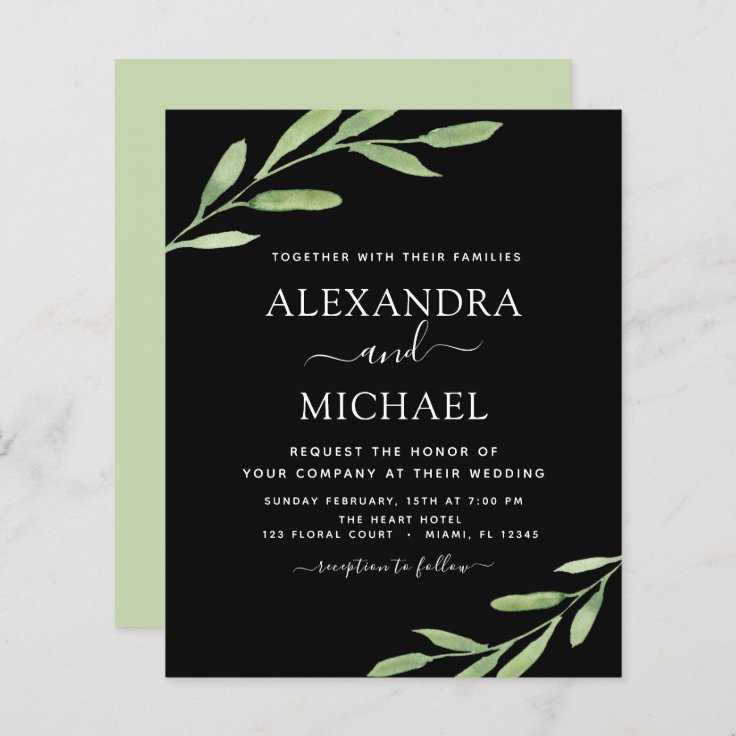 Budget Greenery Rustic Simple Elegant Wedding | Zazzle