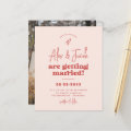 Budget Groovy Sparkle 70s Pink & Red Photo Wedding | Zazzle