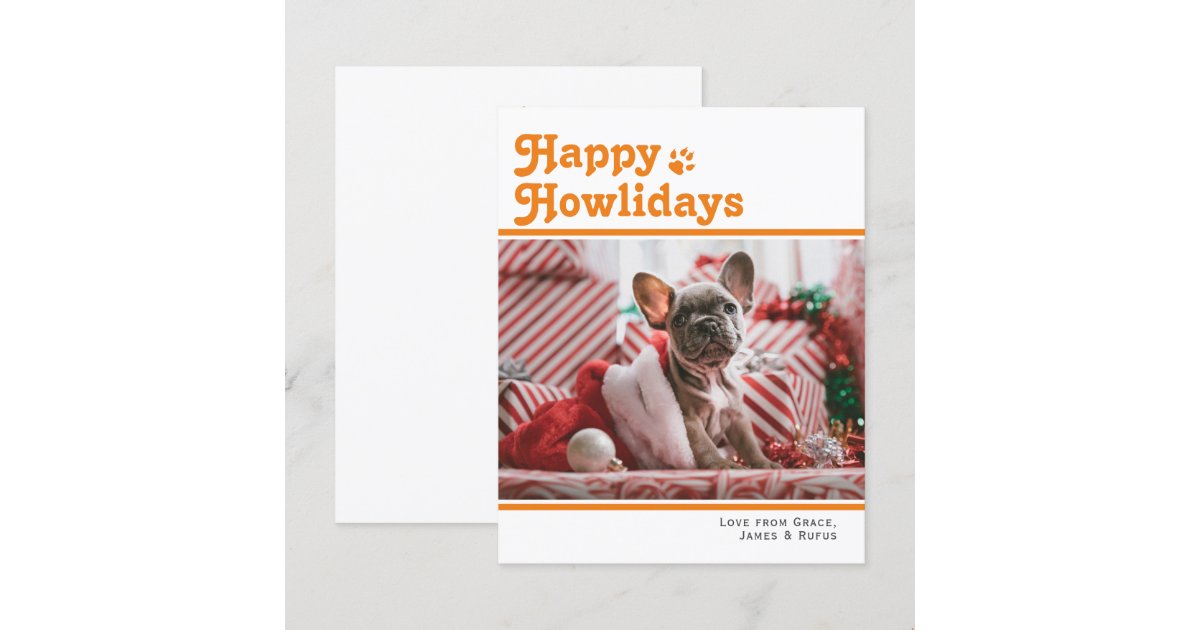 BUDGET Happy Howlidays Pet Dog Christmas Card | Zazzle