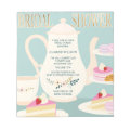 BUDGET High Tea Bridal Shower Invite Notepad | Zazzle