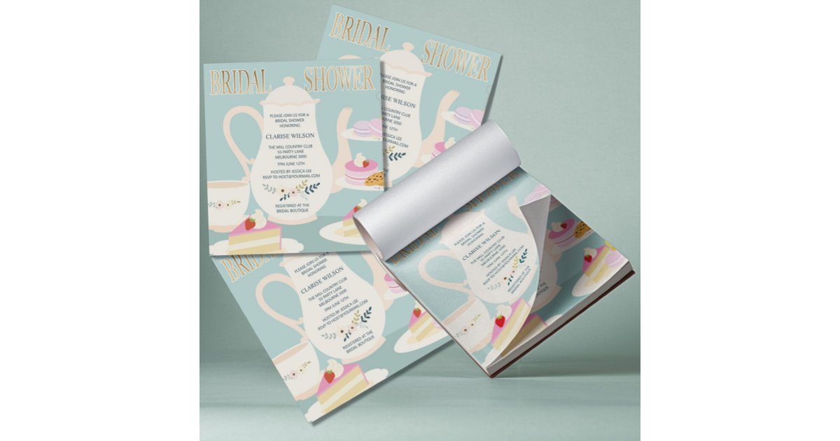 BUDGET High Tea Bridal Shower Invite Notepad | Zazzle