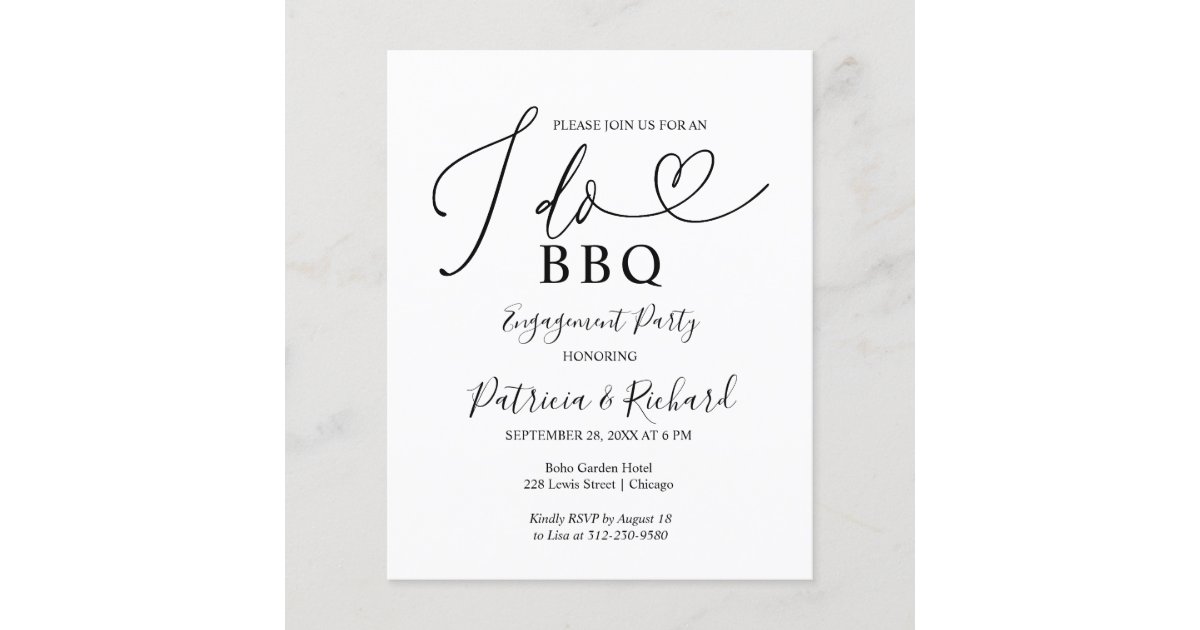 Budget I DO BBQ Engagement Party Announcement | Zazzle