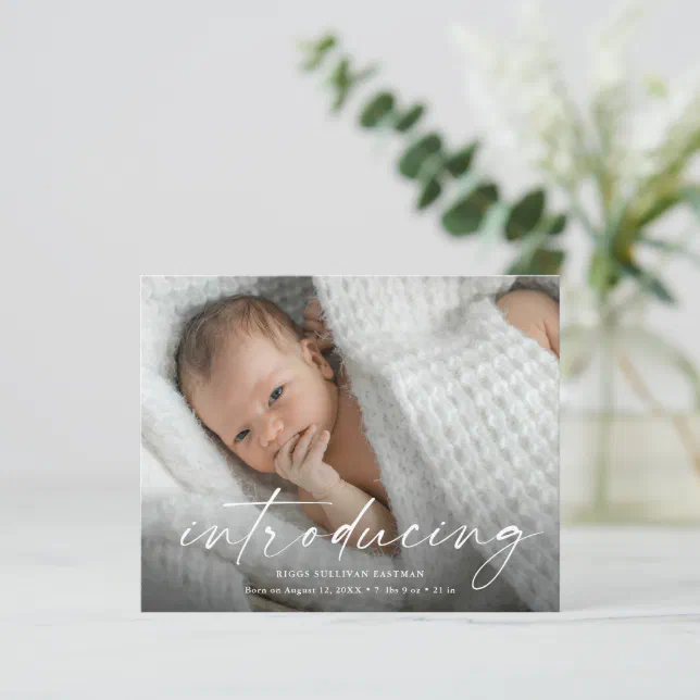 Budget Introducing Baby Photo Thank You Card | Zazzle