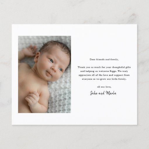 Budget Introducing Baby Photo Thank You Card | Zazzle